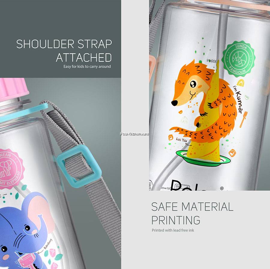 550ml Relax Tritan BPA Free Kids Straw Water Bottle 儿童吸管水瓶 Botol Air Kanak-Kanak - D7655