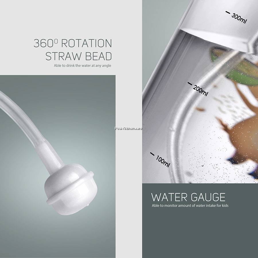 550ml Relax Tritan BPA Free Kids Straw Water Bottle 儿童吸管水瓶 Botol Air Kanak-Kanak - D7655