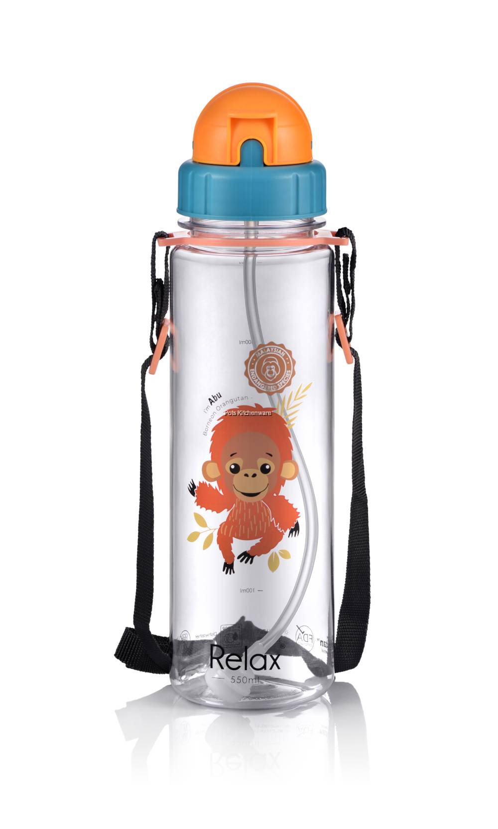 550ml Relax Tritan BPA Free Kids Straw Water Bottle 儿童吸管水瓶 Botol Air Kanak-Kanak - D7655