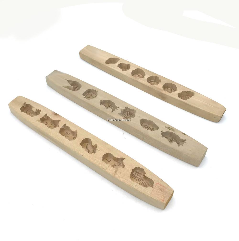 Hand Crafted Wooden 6 holes Kuih Bangkit Mould - BB115M