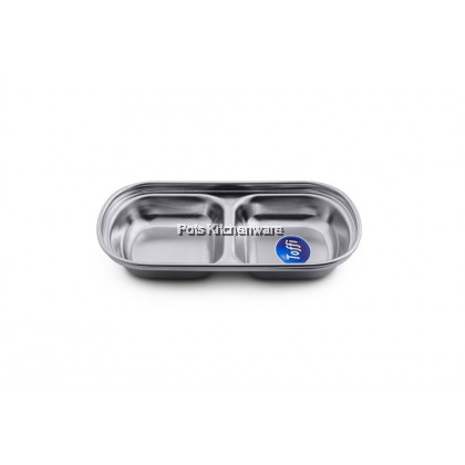 Toffi Compartment Stainless Steel Sauce Plate Saucer Sos Piring Kecil ...