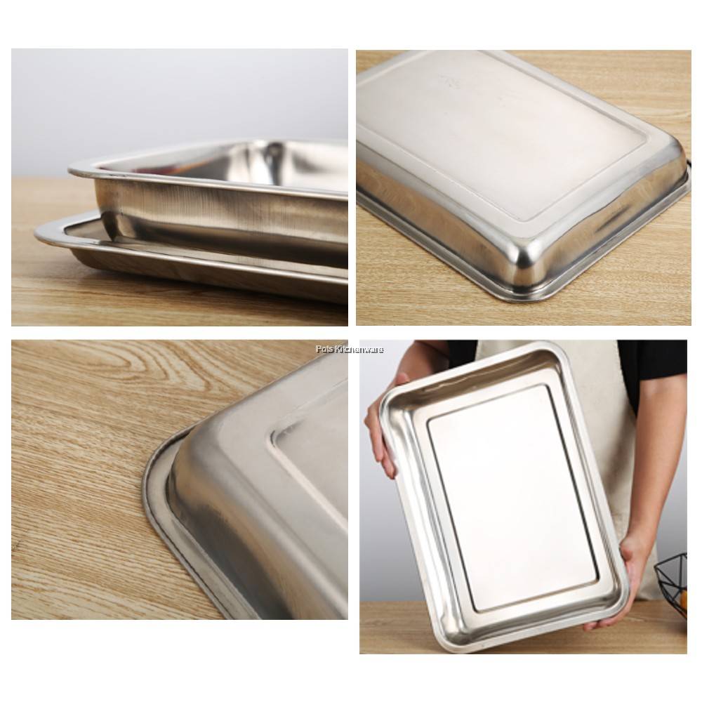 Toffi Stainless Steel Rectangular Deep Baking Serving Tray Buffet Tray ...