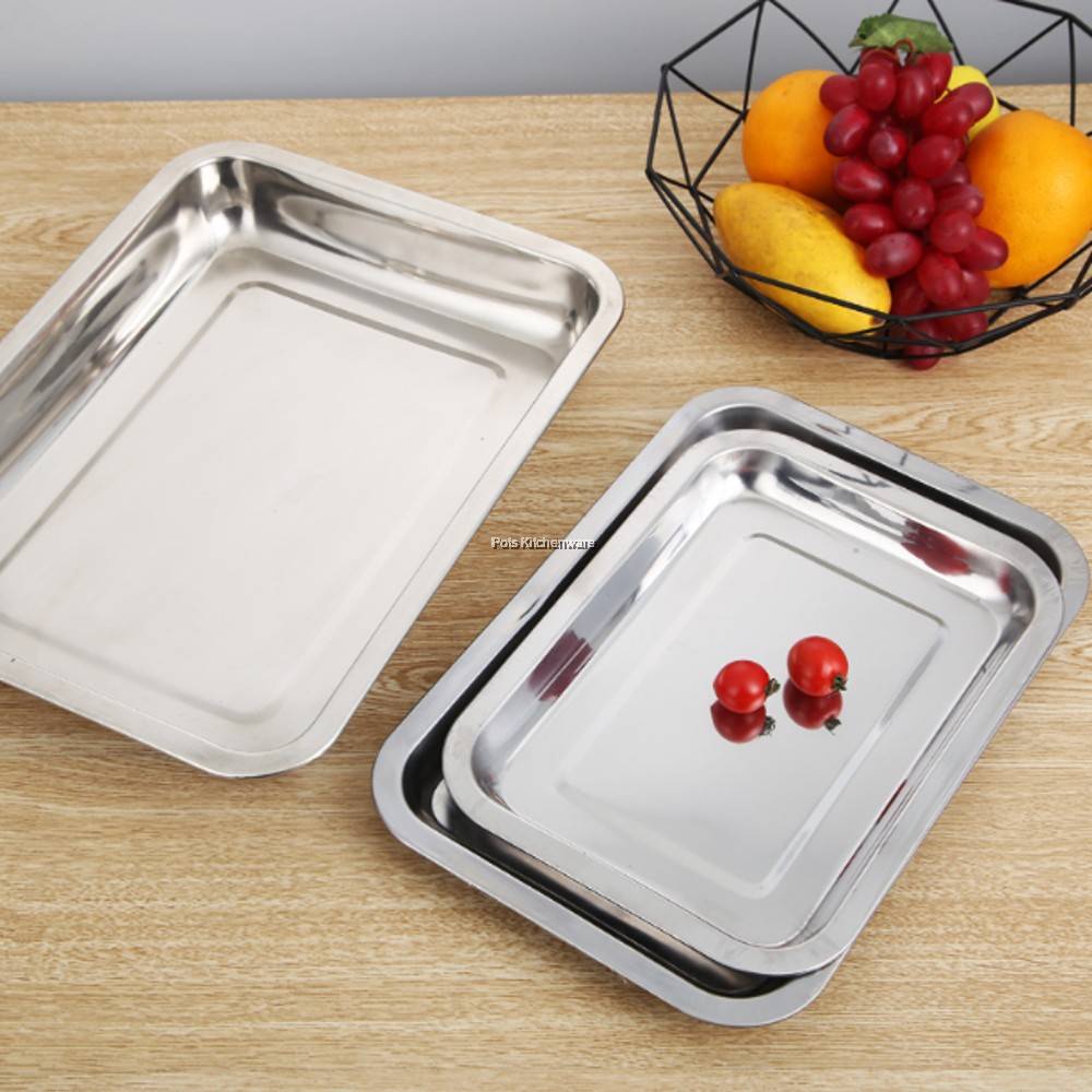 Toffi Stainless Steel Rectangular Deep Baking Serving Tray Buffet Tray ...