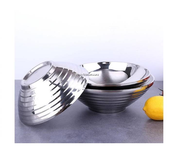 Toffi Stainless Steel Double Layer Anti-Scald Soup Bowl Mangkuk Besi ...