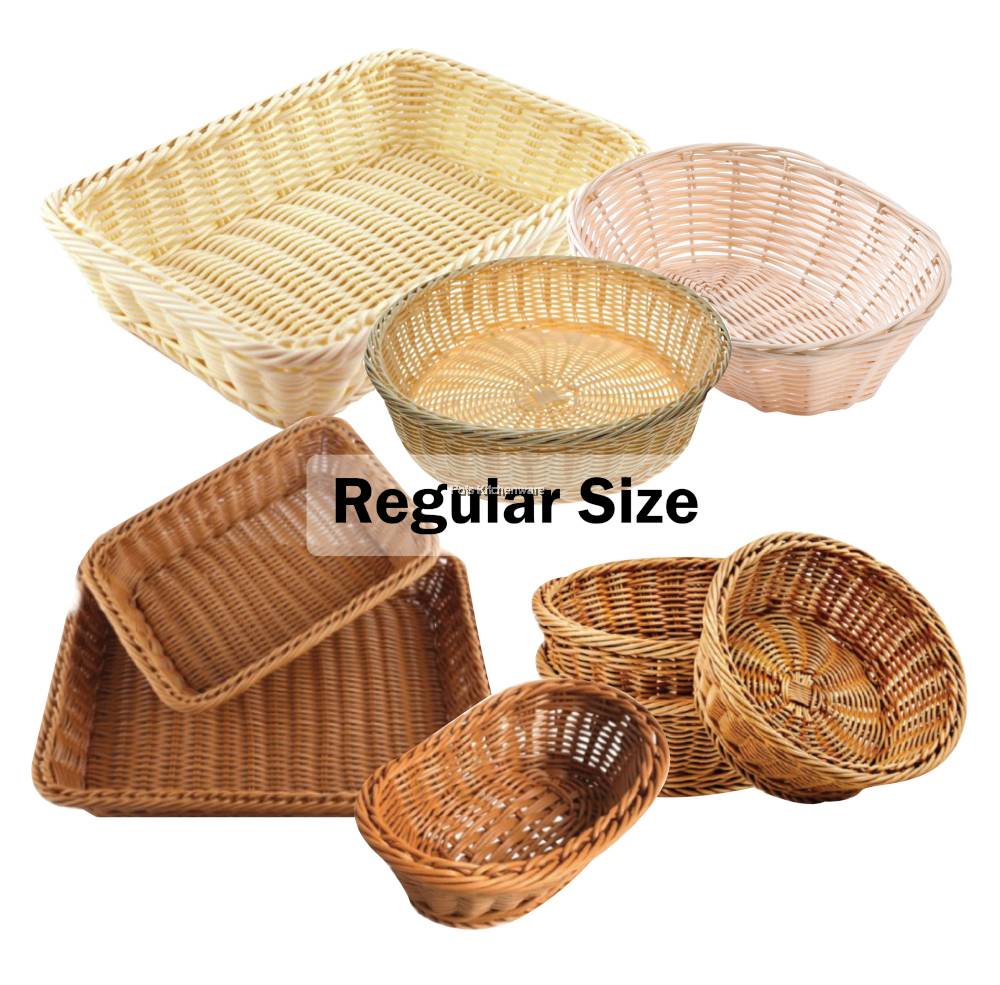 Polyrattan Regular Size Rattan Storage Baskets Serving Basket Fruit Egg ...