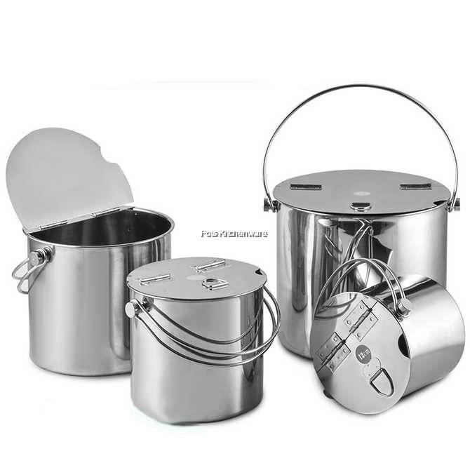 Toffi Stainless Steel Flip Cover Sugar Syrup Pot Storage Porridge Sauce ...