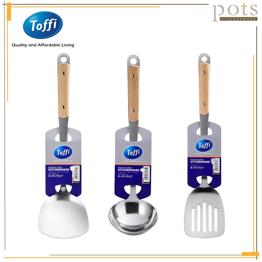 Toffi Stainless Steel Turner Slotted Turner Ladle Senduk Sup Sudip ...
