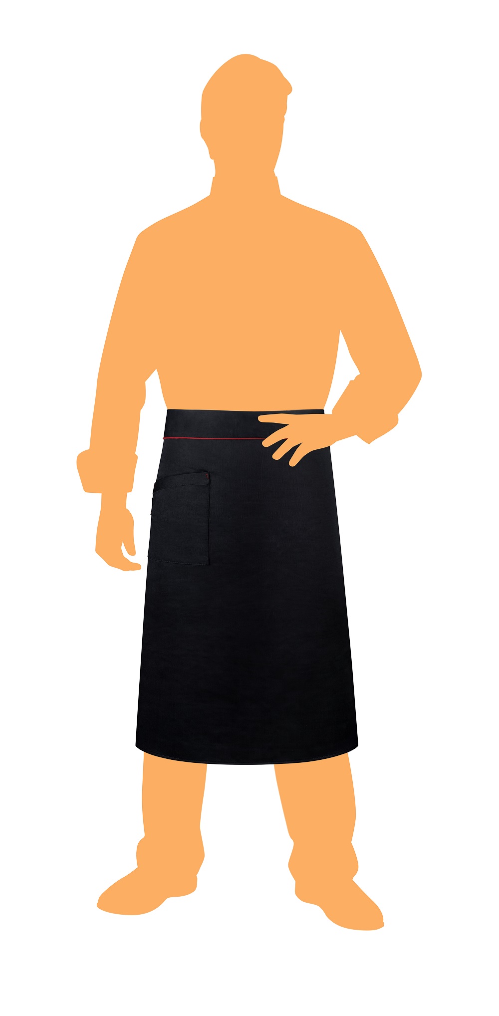 Homeline Single Pocket Half Body Length Long Chef Waist Apron Waiter ...