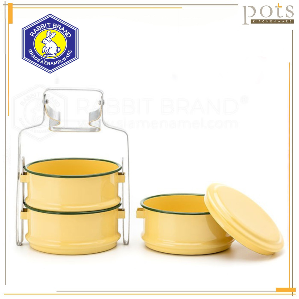 Rabbit Brand Enamel Traditional Thick Tiffin Carrier Food Storage ...