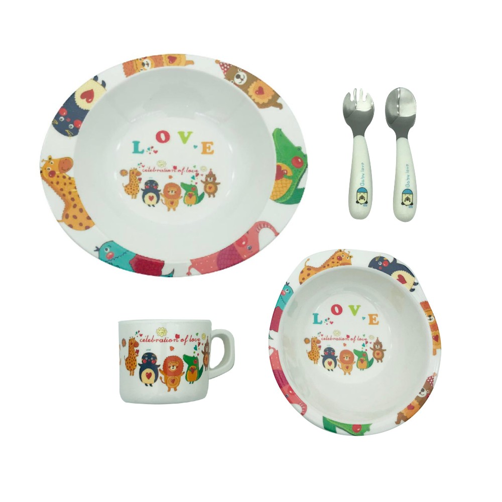 TODDLER MELAMINE TABLEWARE SET - Melamine Plate + Melamine Bowl ...