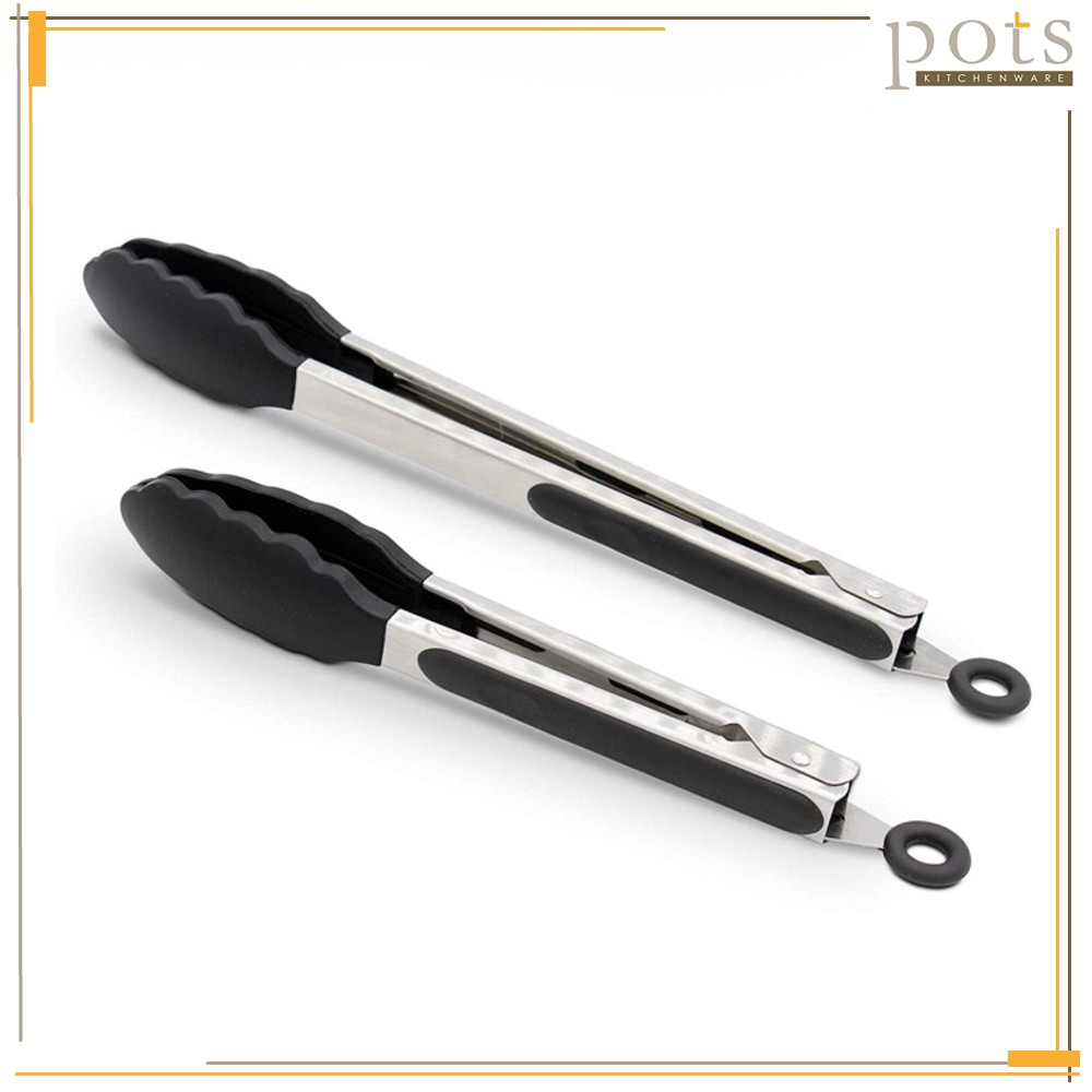 Silicone/Stainless Steel Food Tong BBQ Bread Salad Clip Heat Resistant ...