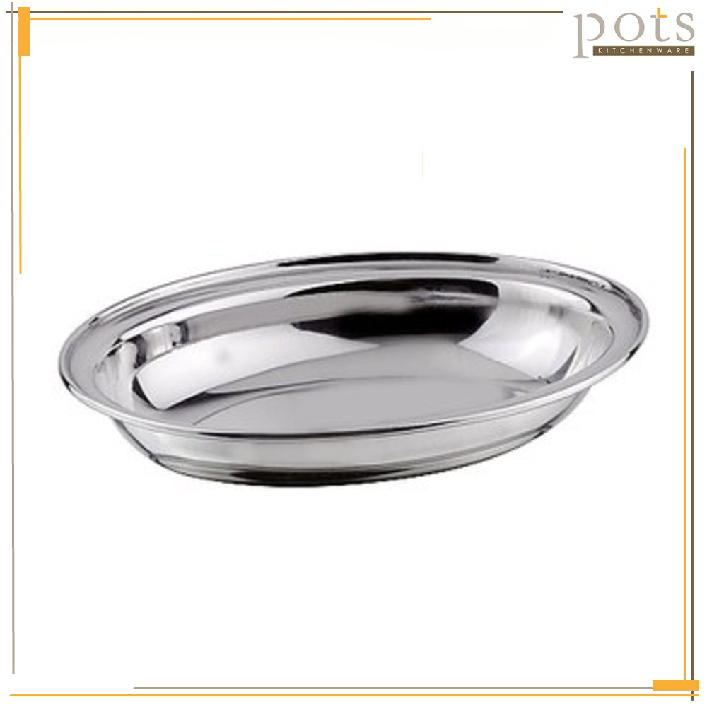 7 Sizes Stainless Steel 18/8 Oval Deep Dish Fish Curry Rice Plate ...