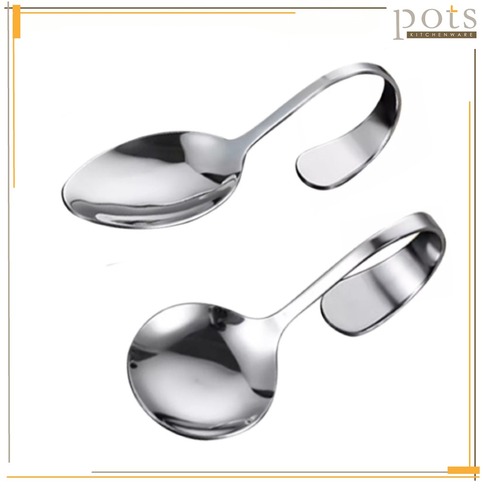 Stainless Steel Curved Handle Spoon Practical Caviar Spoon Happy Spoon ...