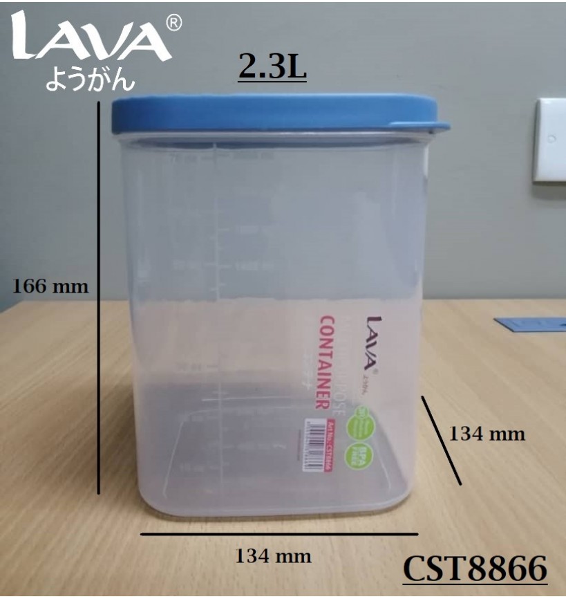 Lava BPA Free Plastic Snack Food Storage Multipurpose Container (2.3L/2 ...