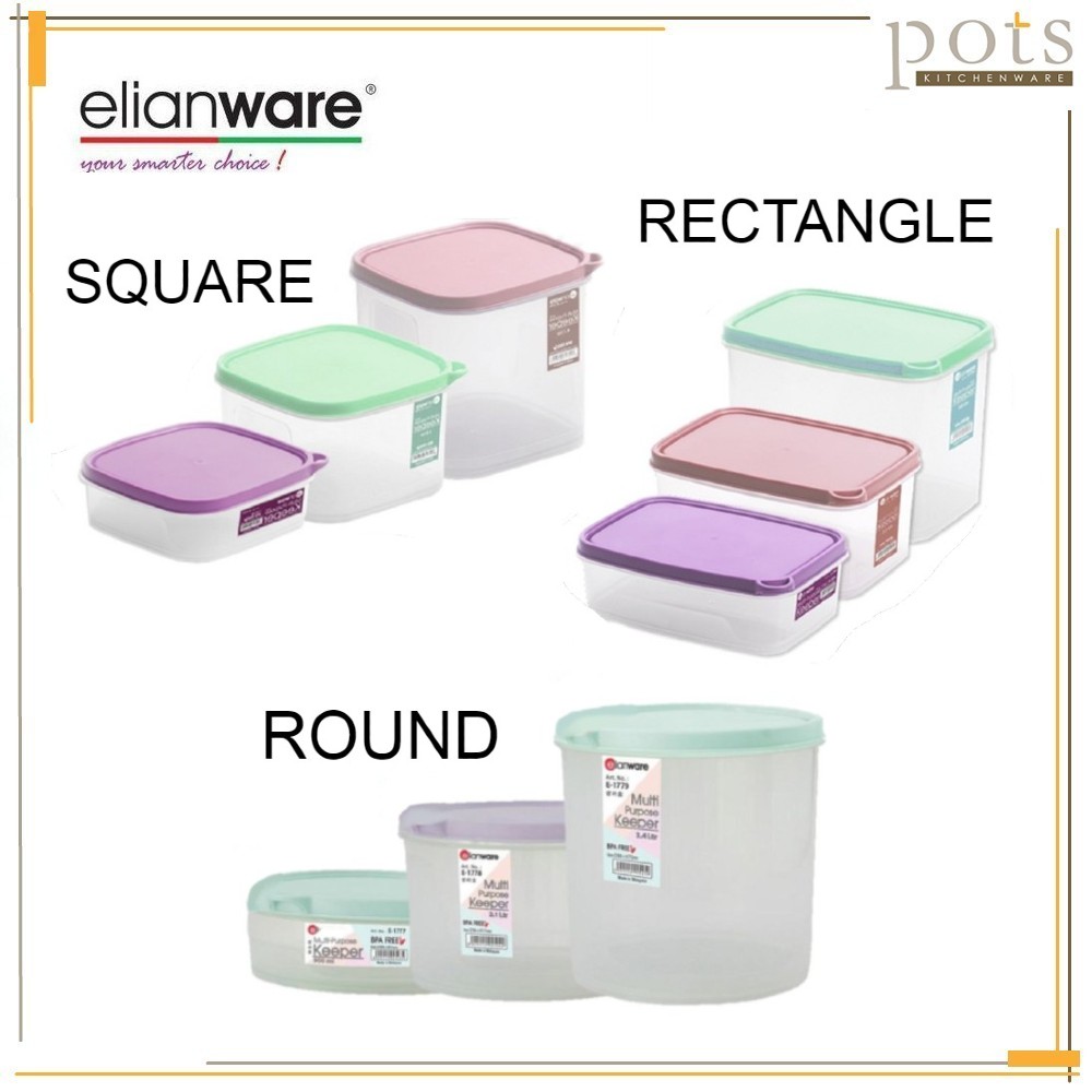 Elianware BPA Free Plastic Stackable Airtight Food Snack Container ...