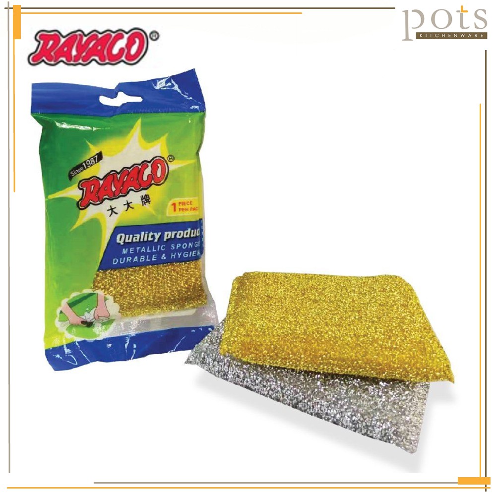 4pcs Rayaco Dishwashing Cleaning Rough Surface Metallic Sponge Scourer ...