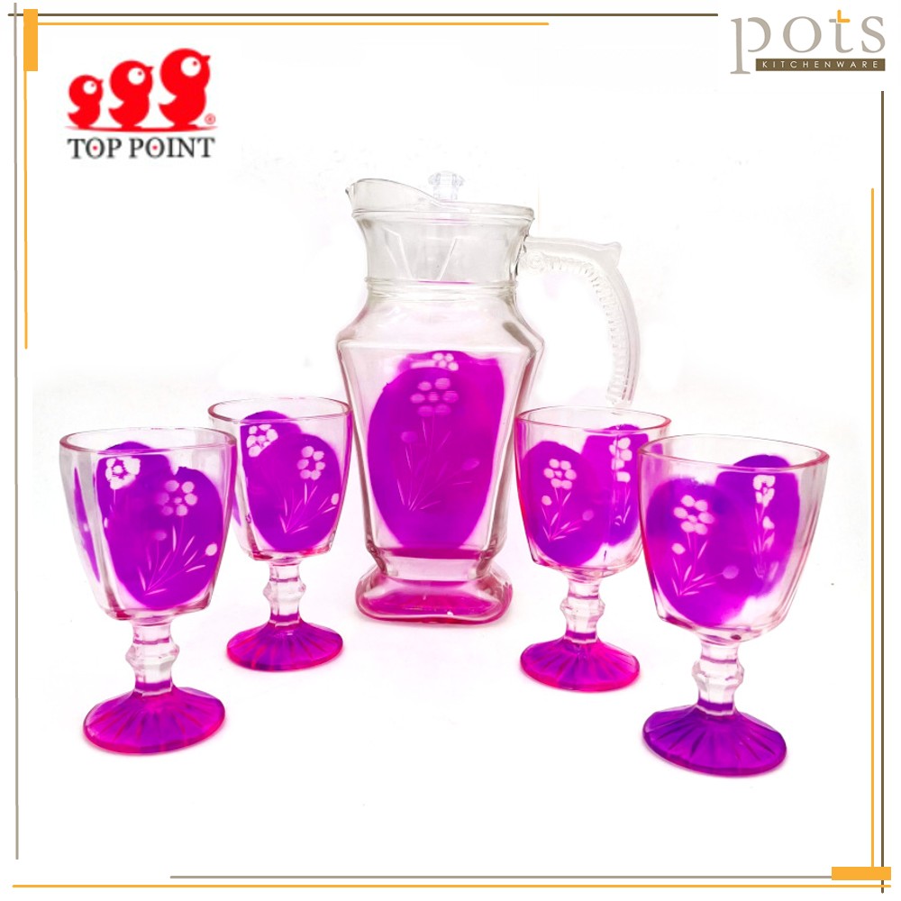 RAYA SPECIAL Top Point 4pcs Glass Drinking Jug Glass Set Bekas Air ...