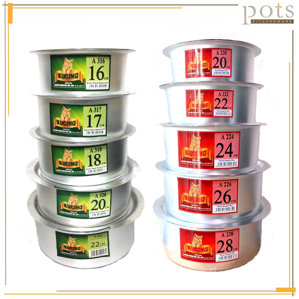 (Small Size) Kucing Brand Thick Aluminum Indian Pot Degchi Pot Curry ...