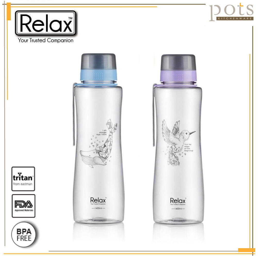 1400ml Relax BPA FREE Tritan Water Bottle Twisted Lid Tumbler Botol Air - D7714