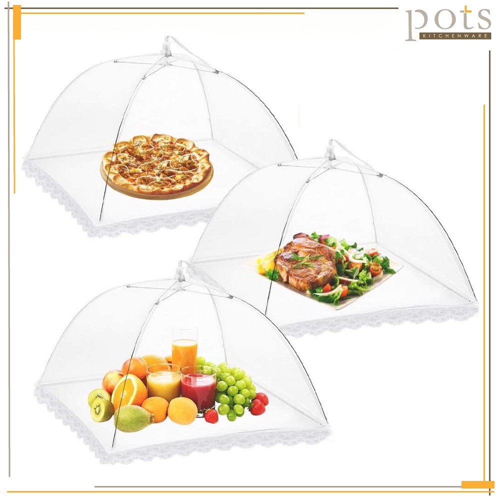 Foldable Breathable Mesh Lace Metal Hexagon Rectangle Umbrella Food ...