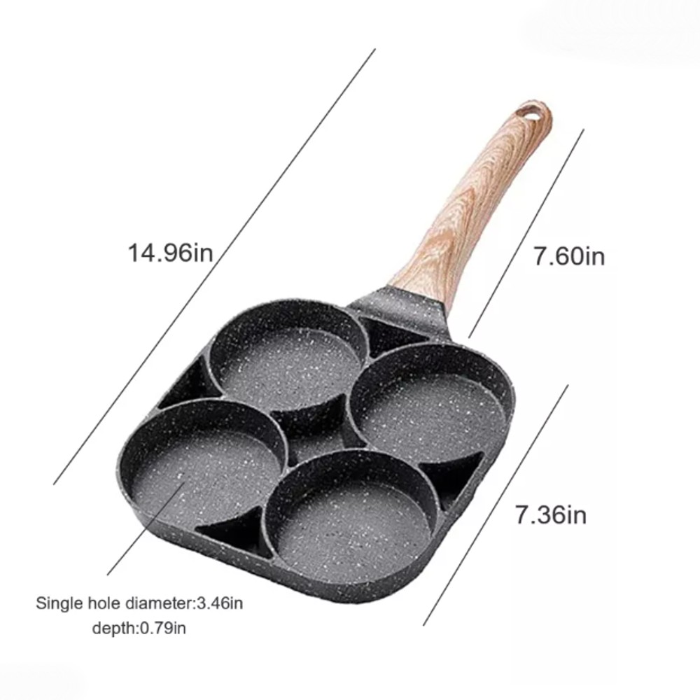 Non-Stick 4 Holes Frying Pan Pancake Pan Fried Egg Burger Pan - NS159
