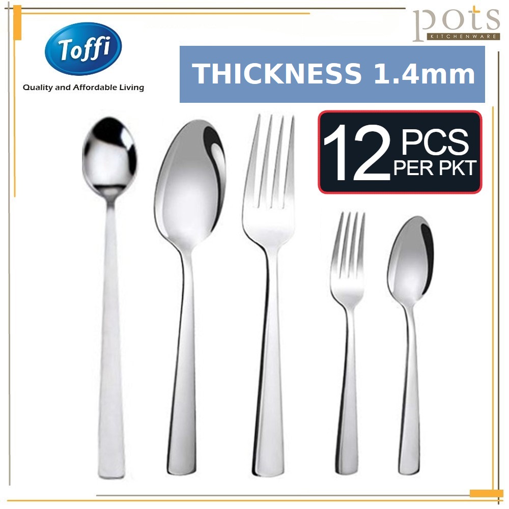 Toffi 12pcs Stainless Steel Cutlery Dining Restaurant Spoon Fork Sudu ...