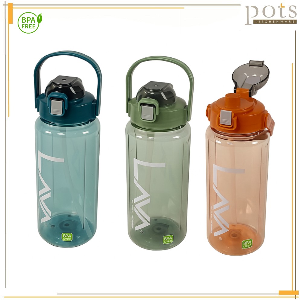 LAVA Water Bottle BPA Free with Straw 1L 2L | Leak-Proof Tumbler