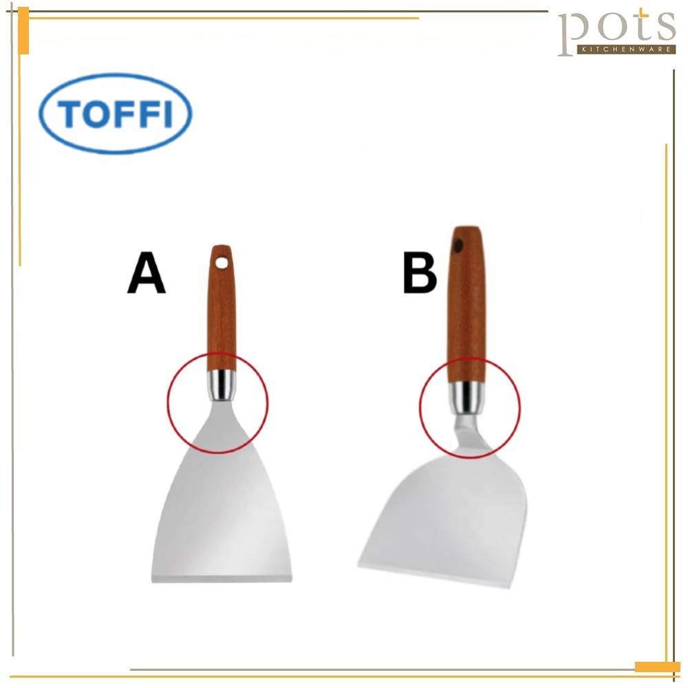 Toffi Stainless Steel Scraper & Turner Teppanyaki with Wood Handle ...