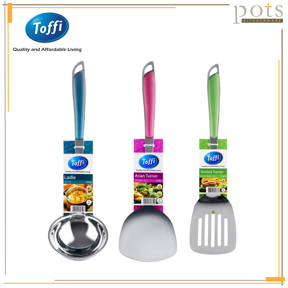 Toffi Stainless Steel Kitchen Utensil Ladle Slotted Turner Senduk Sudip ...