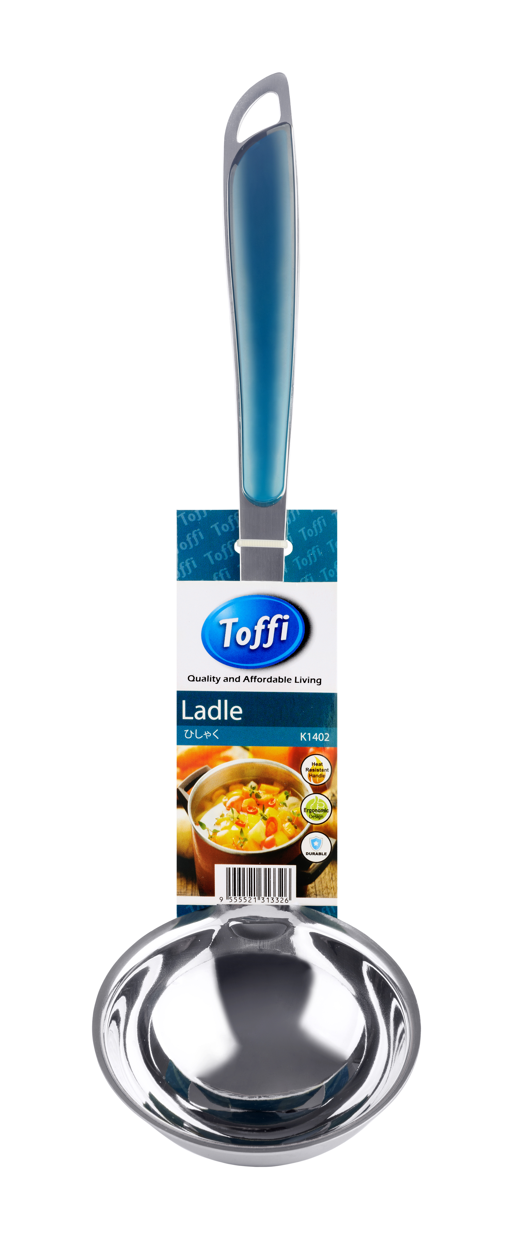 Toffi Stainless Steel Kitchen Utensil Ladle Slotted Turner Senduk Sudip ...