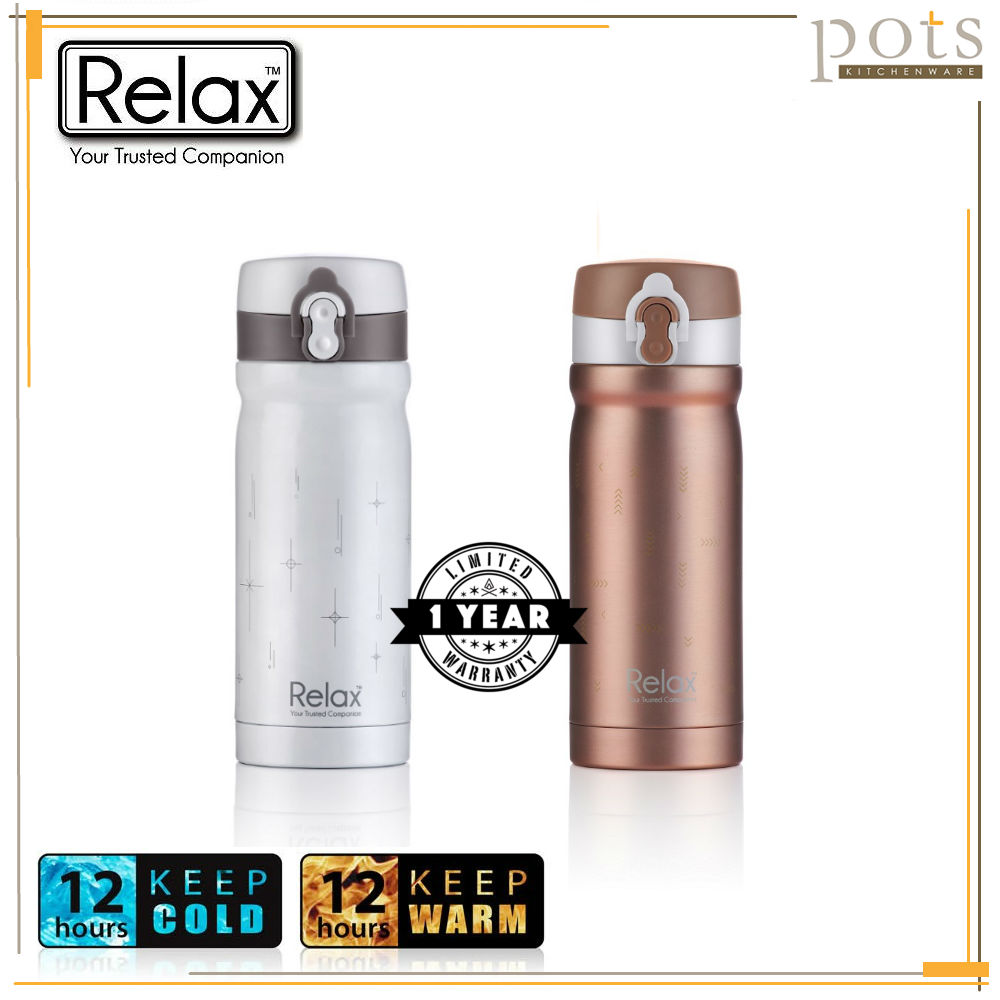 300ml Relax Stainless Steel 18.8 Vacuum Flask Thermos Water Bottle ...