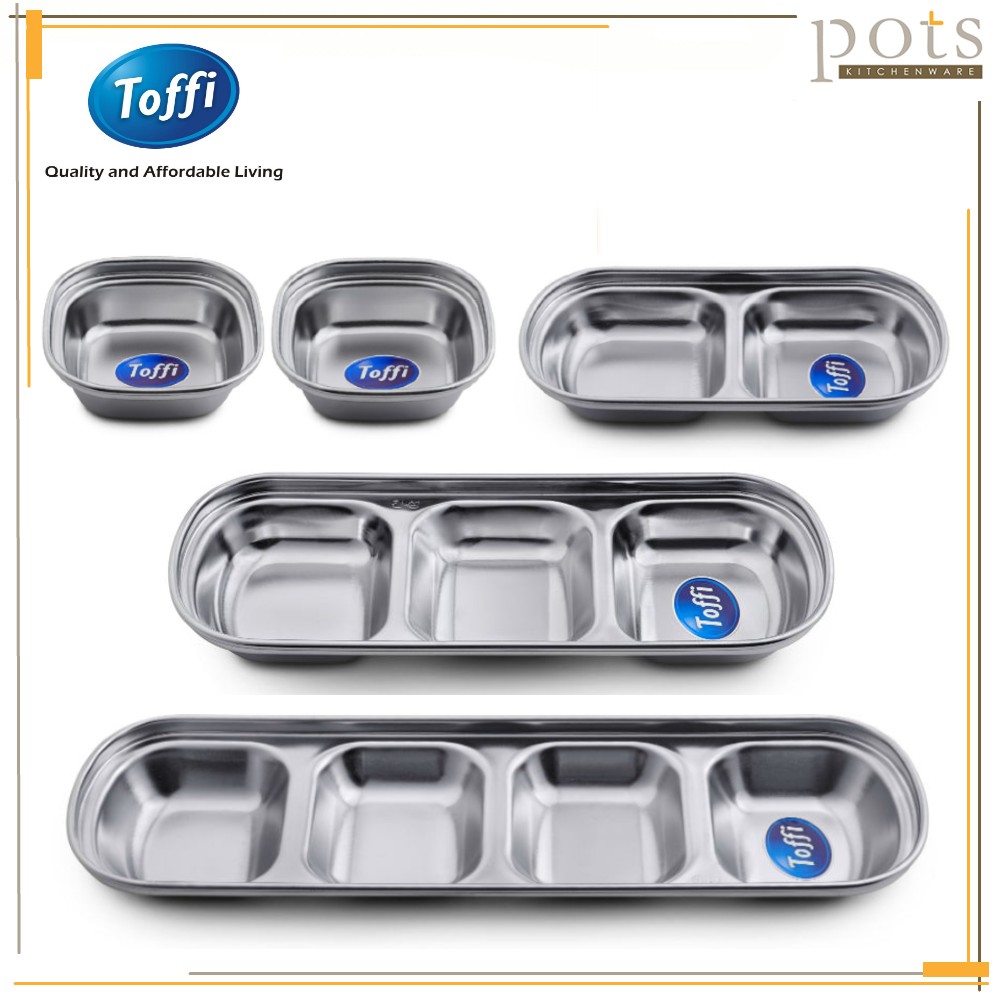 Toffi Compartment Stainless Steel Sauce Plate Saucer Sos Piring Kecil ...
