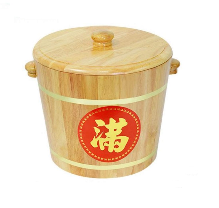 Traditional Wooden Rice Barrel - 030