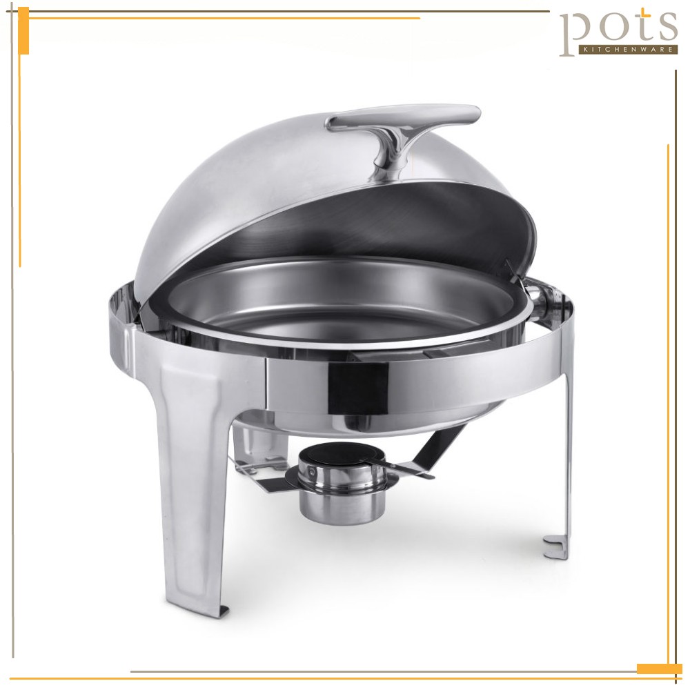 Stainless Steel Round Chafing Dish Buffet Catering Set Berkas Lauk Food ...